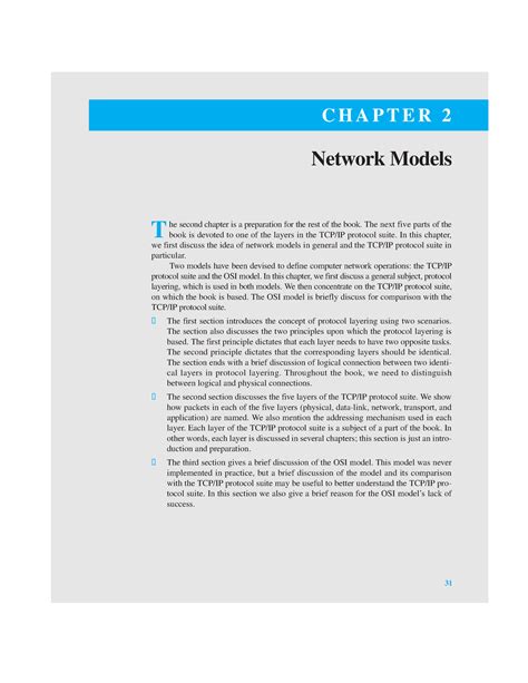 Chapter Network Models C H A P T E R Network Models He Second Chapter Is A