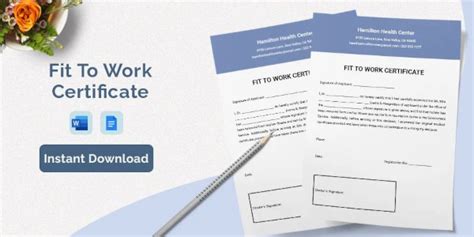 Free 14 Fit To Work Certificate Templates In Pdf