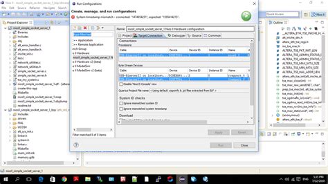 System Timestamp Mismatch Nios Ii Simple Socket Server Intel Community