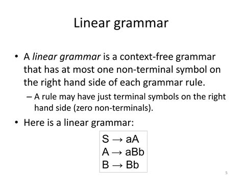 how to convert a left linear grammar to a right linear grammar pptx