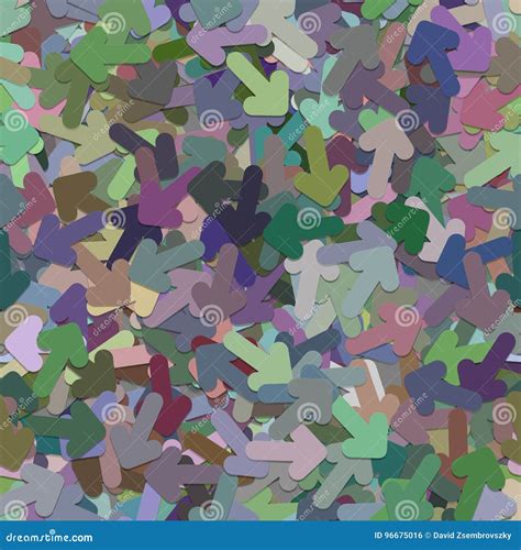 Seamless Arrow Background Pattern Vector Illustration From Multicolored Rotated Rounded Arrows
