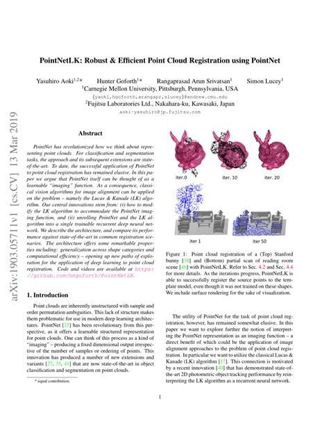 Pdf Pointnetlk Robust And Efficient Point Cloud Registration Using