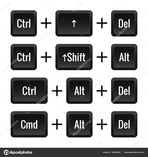 keyboard combinations ctrl shift del alt cmd hotkeys control macro