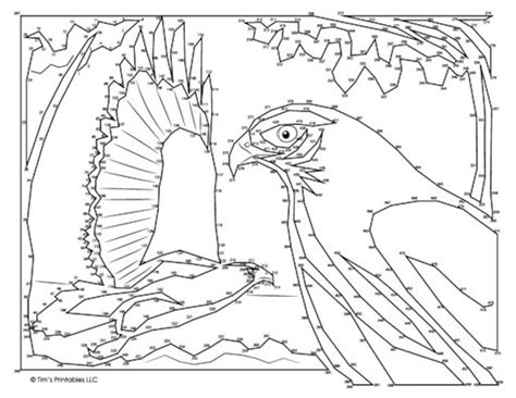 Hawk Extreme Difficulty Dot To Dot Connect The Dots Pdf Etsy