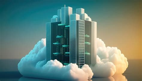 Premium Ai Image Cloud Computing Concept Front View Smart City
