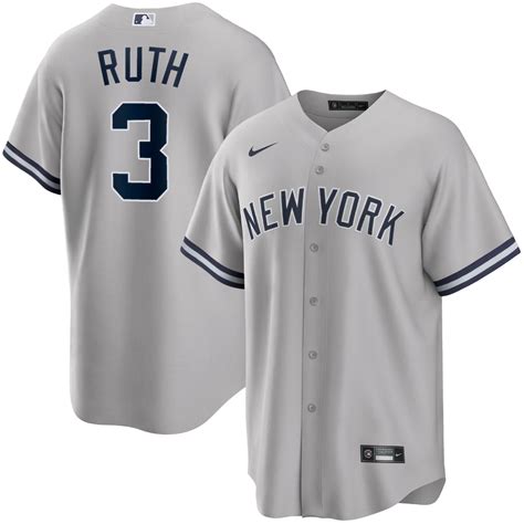 Babe Ruth New York Yankees Grey Alternate Jersey