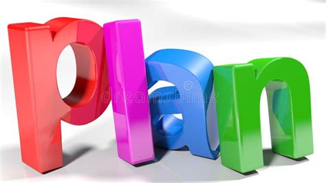 PLAN White D Write Leaning At Red Wall D Rendering Illustration Stock Illustration