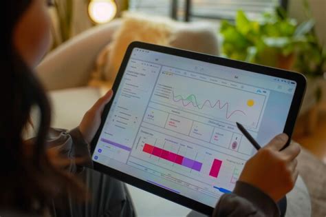 Adult Using Language Learning App On A Tablet With Progress Tracking