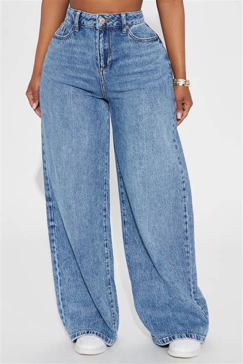 Solange Baggy Wide Leg Jeans Medium Wash Fashion Nova In 2025