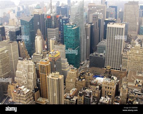 A View Of The Buildings Of New York City Seen From The Top Of The