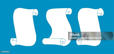 디플로마 두루마리 흰색 배경으로 격리된 원고 스크롤 집합입니다 벡터 일러스트레이션 개체 그룹에 대한 스톡 벡터 아트 및 기타
