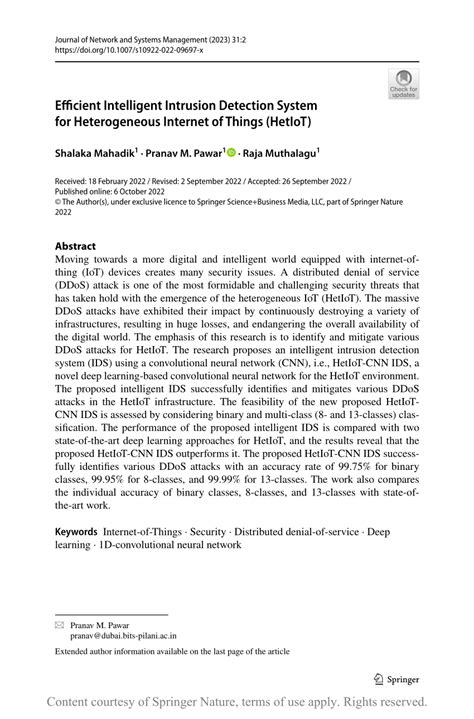 Efficient Intelligent Intrusion Detection System For Heterogeneous Internet Of Things Hetiot