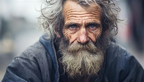 Premium Ai Image Homeless Person Emotional Editorial Portrait Photography