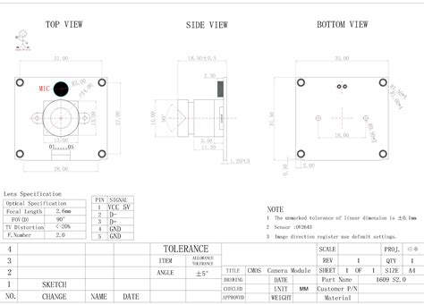 2mp Laptop Cmos Camera Module 1080p 4fps Fixed Focus Camera Module With