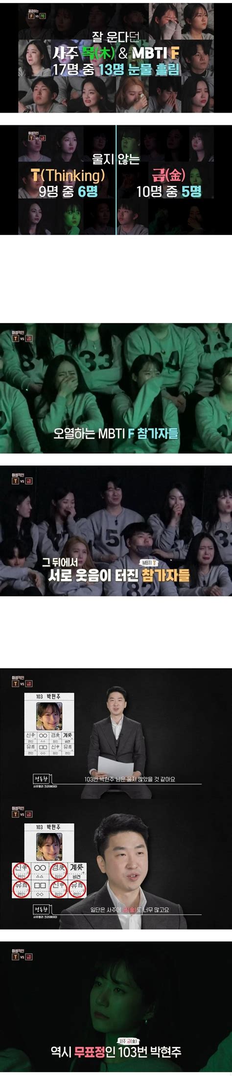이슈 유머 Mbti와 사주 뭐가 더 정확할까  1라운드