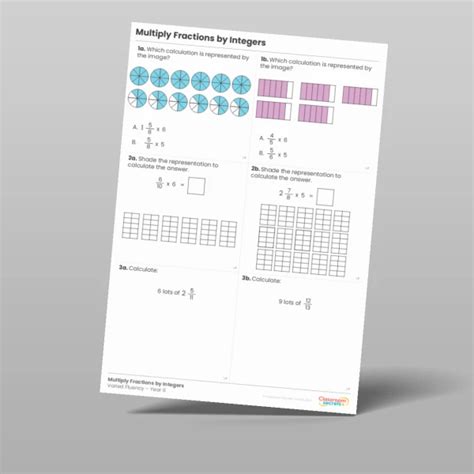 Year 6 Multiply Fractions By Integers Fluency Matrix Resource Classroom Secrets