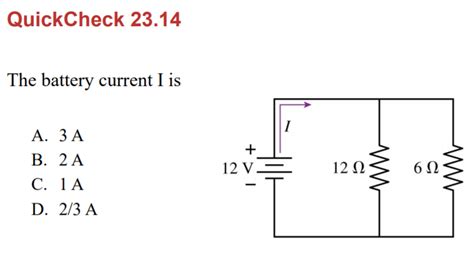 solved quickcheck 23 14 the battery current i is a 3 a b 2