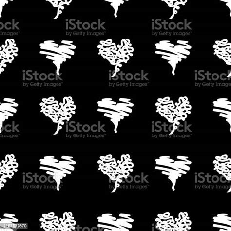 원활한 현대 그런지 하트 손으로 그린 세트 어떤 목적을위한 훌륭한 디자인 손으로 그린 낙서 그런 지 하트 세트입니다 현대 벡터 디자인 원활한 벡터 타일 패턴입니다 낙서