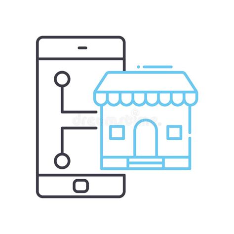Online Marketing Line Icon Outline Symbol Vector Illustration