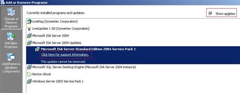 ISA Firewall Quick Tip How To Determine Which Service Pack Is