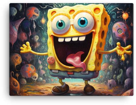 Spongebob Vibrant Colors Canvas Visual Funky