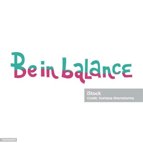 균형 손에 서서 글자 문구 동기 부여 텍스트입니다 로고 타입 배지 아이콘 카드 엽서 로고 배너 태그에 대한 인사말 두 컬러 웨이브 벡터 그림입니다 개념에 대한 스톡 벡터