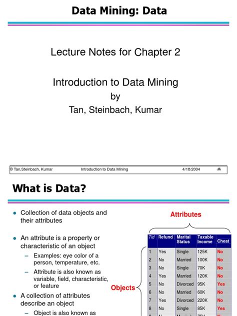 Lecture Notes For Chapter 2 By Tan Steinbach Kumar Pdf Level Of Measurement Fahrenheit