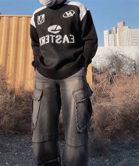 오늘만할인🔥 😎블록코어룩스포티겨울니트 이스턴니트 3 컬러 오버핏 남녀공용 유니섹스 유니폼 스포티 블록코어 니트 배색 캠퍼스룩 커플 에이블리