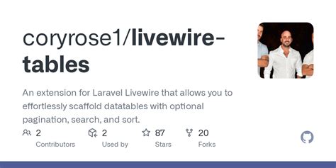 Coryrose Livewire Tables LaravelPackages Net
