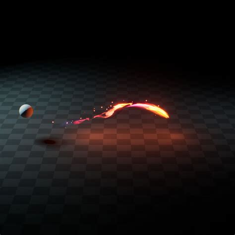 An Orange And White Ball On A Checkered Floor In The Middle Of A Dark Room