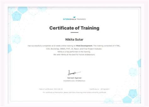 Nikita Sutar On Linkedin Successfully Completed Web Development