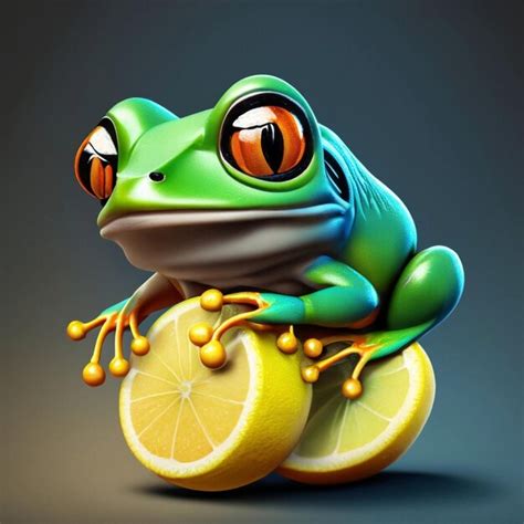 Premium Ai Image Frog And Lemon
