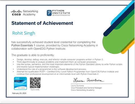 Rohit Singh On Linkedin Pythonprogramming Pythoninstitue Essentials Cisco University