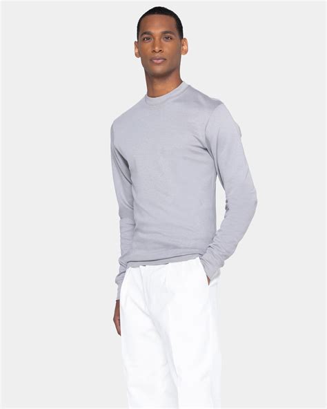 Grey Crewneck Sweatshirt In Double Jersey Compact Cotton Filatori