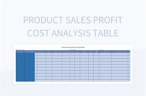 Free Cost Analysis Templates For Google Sheets And Microsoft Excel Slidesdocs