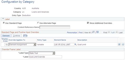 Configuring Element Override Assignments
