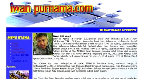 Contoh Web Profil Pribadi Aneka Contoh