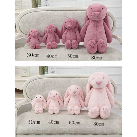 Arnab Arnab Mainan Sumbat 30 40 50 80cm Dengan Telinga Liut Hadiah Hari Lahir Valentine