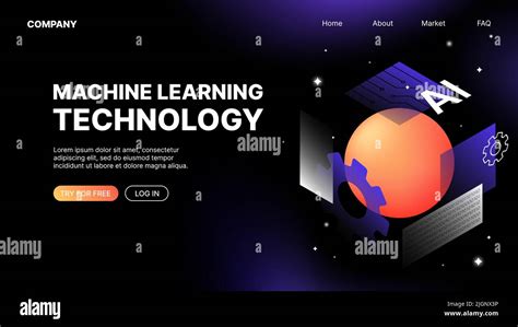 Machine Learning Technology Website Template Vector Illustration Stock Vector Image Art Alamy