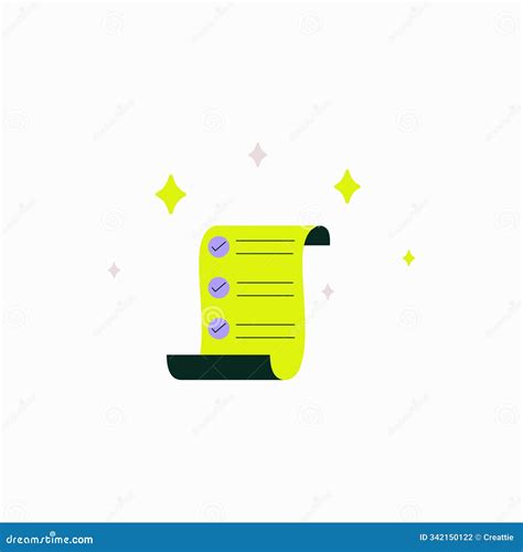 Document With Checkmarks And Sparkles In Flat Vector Illustration Symbolizing Task Completion