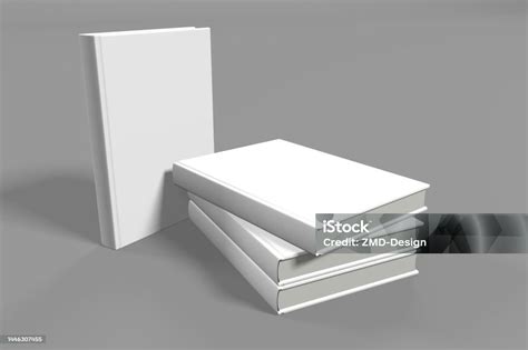 4개의 하드 커버가 있는 현실적인 3d 책 모형 그림 그림자가 있는 고립된 회색 배경에 서 있는 책 모형 양장본 책 4권 공란에 대한 스톡 사진 및 기타 이미지 Istock