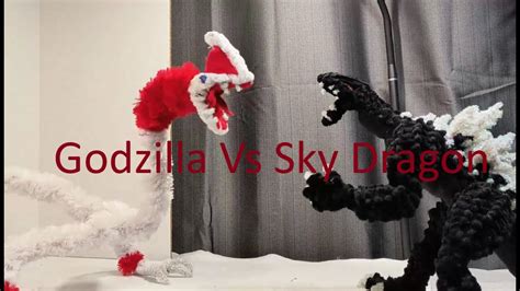 Godzilla Vs Sky Dragon Pipe Cleaner Stop Motion Youtube