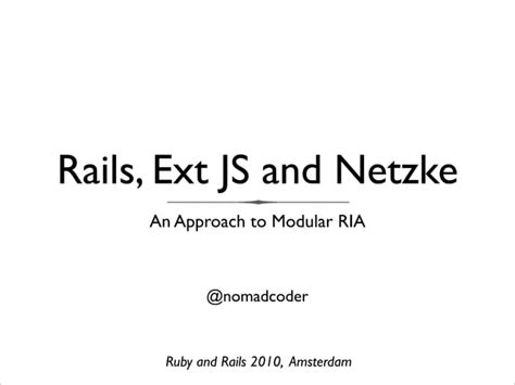 Rails Extjs And Netzke Pdf