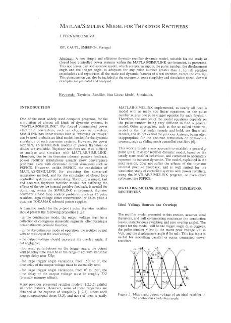Matlabsimulink Model For Thyristor Rectifiers