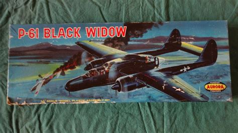 Vintage 1960 Aurora P 61 Black Widow Model Airplane Kit 1 4” Scale In