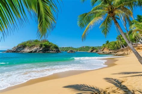 Bahias De Huatulco Beach In Mexico Premium Ai Generated Image
