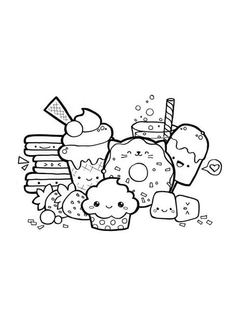 Dessert Coloring Page