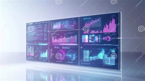 High Tech Data Dashboard Displaying Complex Analytics On Multiple