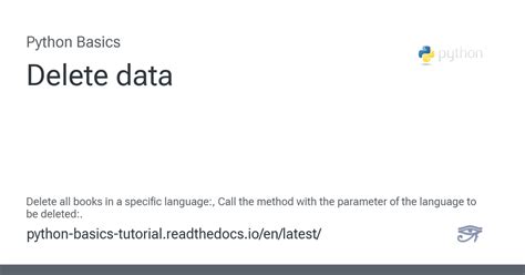 Delete Data Python Basics 2510