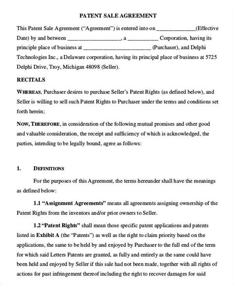 Patent Agreement Template Pdf Template